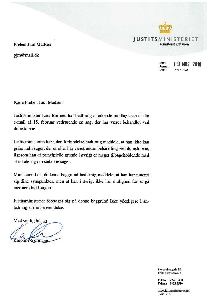 Justitsminister Lars Barfod er ligeglad med justitsmord